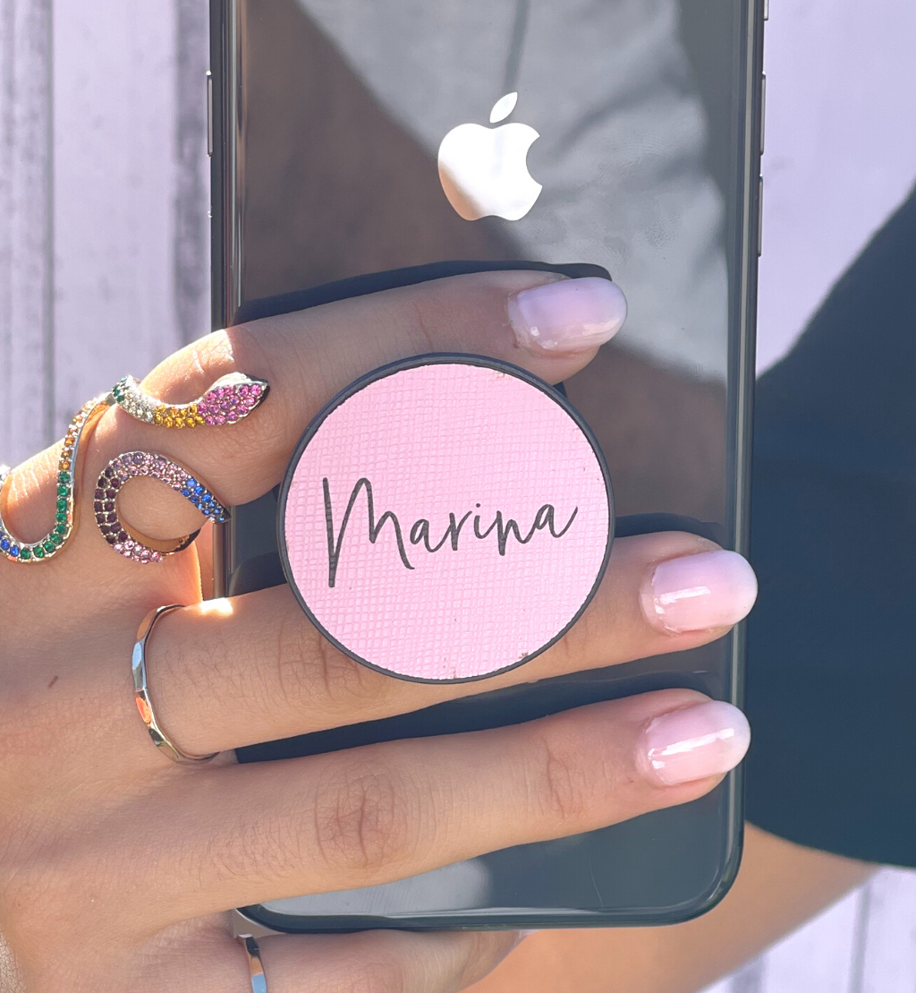 Personalised Leather Pop Socket – 360 Production House